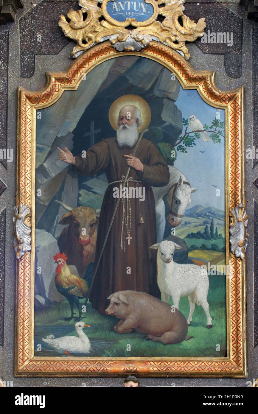 Altar of the Saint Anthony the Great in the Church of the Assumption of ...