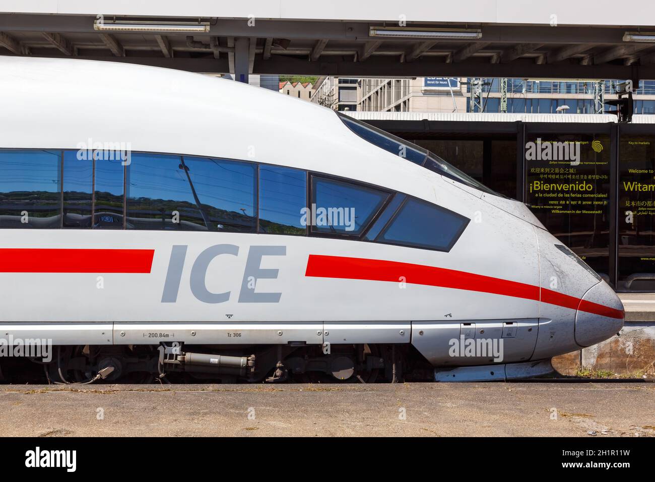 Stuttgart, Germany - April 22, 2020: ICE 3 train railcar engine ...