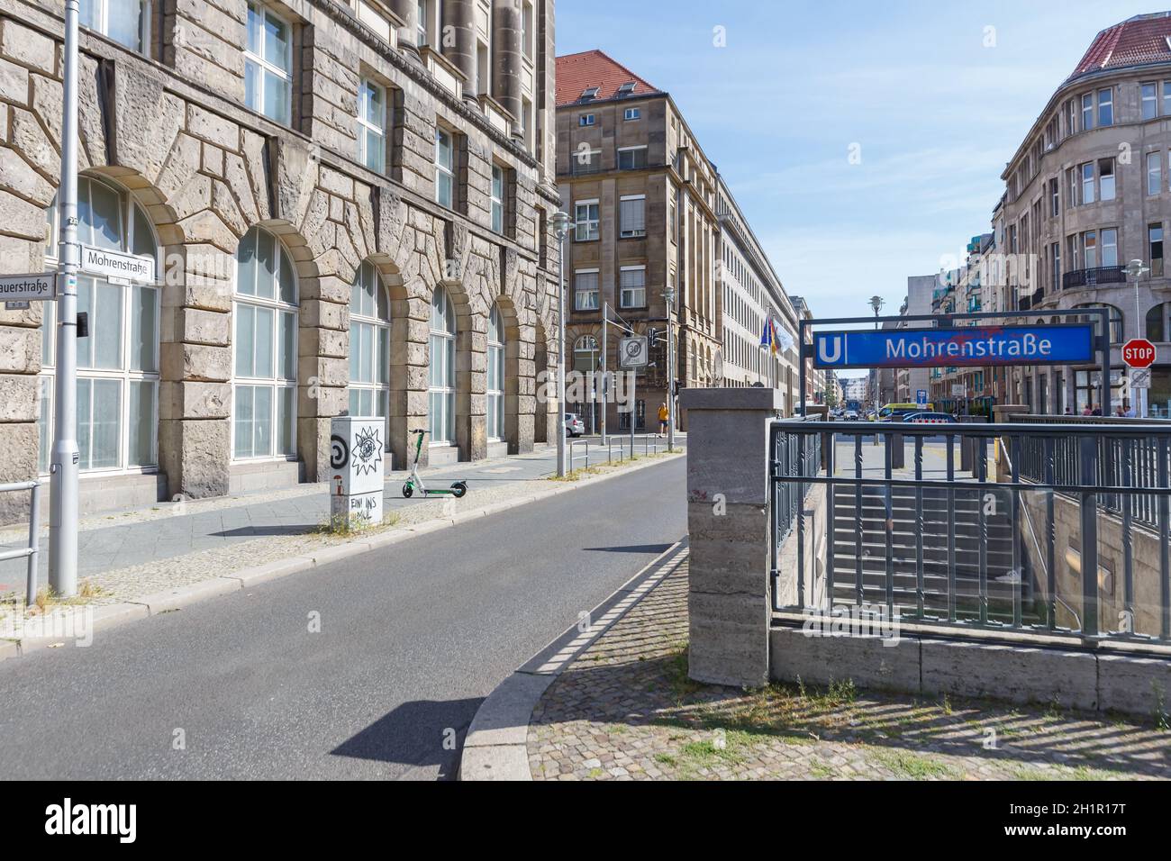 Berlin, Germany - August 20, 2020: Mohrenstraße Berlin Metro subway ...