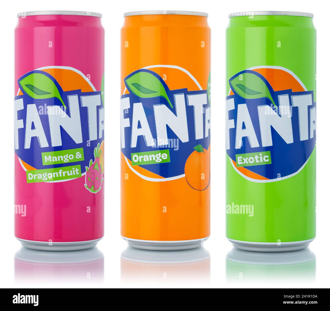 Stuttgart, Germany - January 11, 2021: Fanta lemonade soft drinks in ...