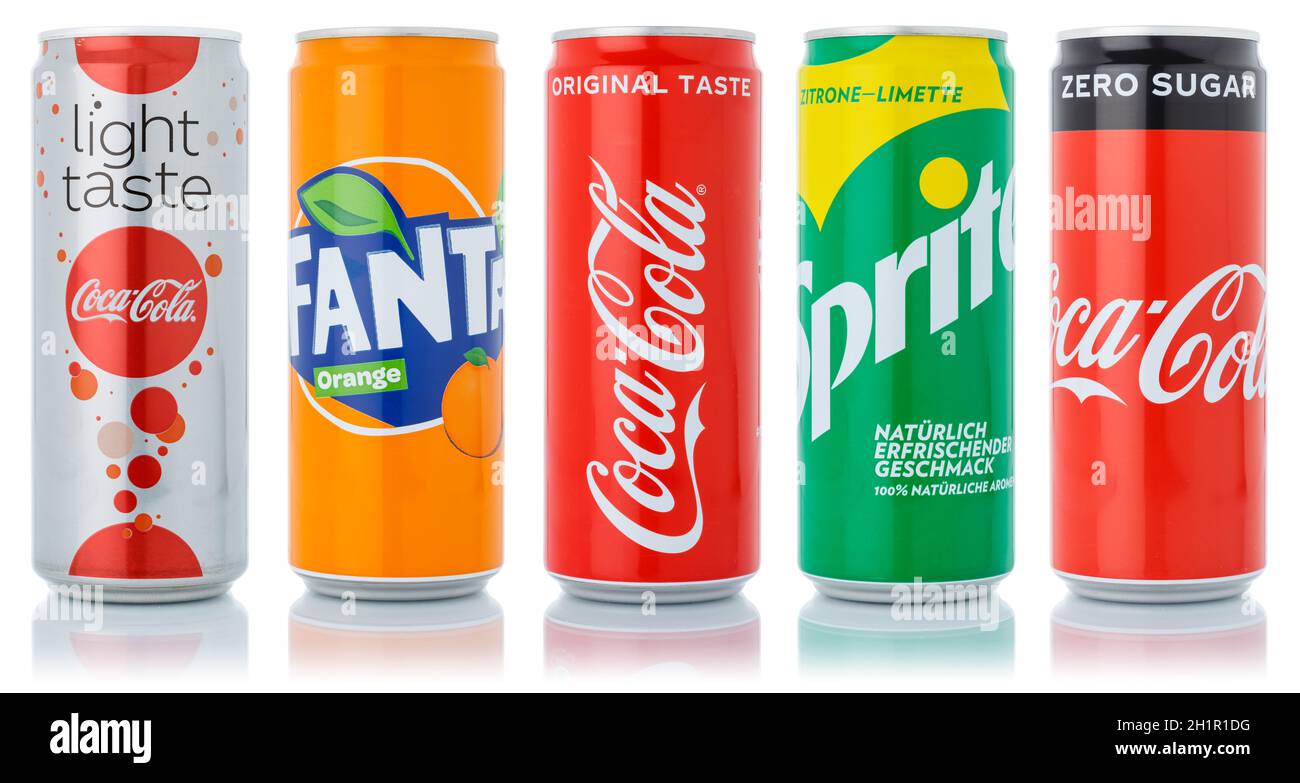 Stuttgart, Germany - January 11, 2021: Coca Cola Coca-Cola Fanta Sprite ...