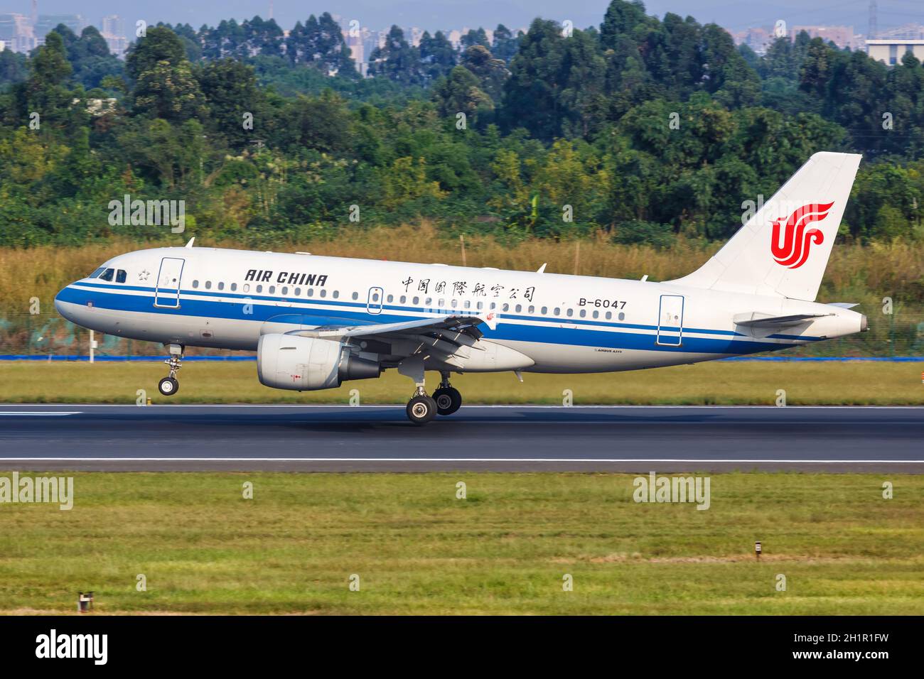 Chengdu, China - September 22, 2019: Air China Airbus A319 airplane at ...
