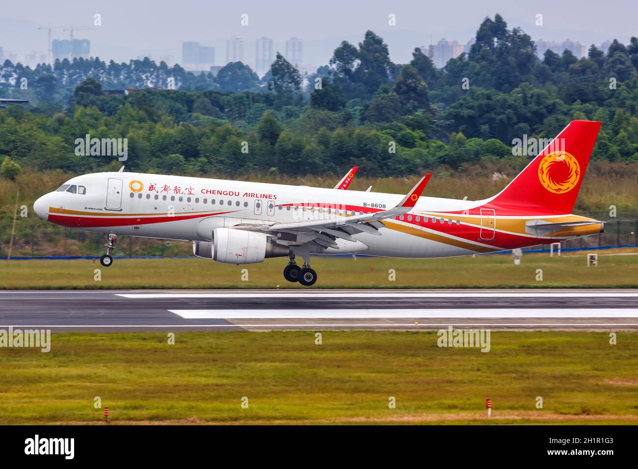 Chengdu, China - September 22, 2019: Chengdu Airlines Airbus A320 ...
