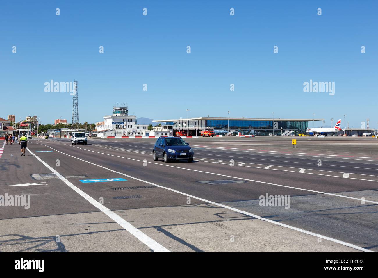Gibraltar airport runway on hi-res stock photography and images - Alamy