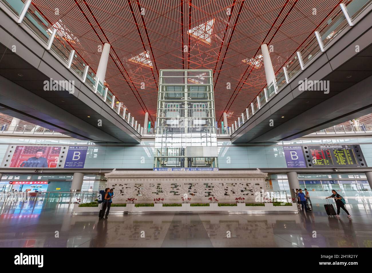 Beijing, China - October 1, 2019: Terminal 3 of Beijing Capital Airport ...