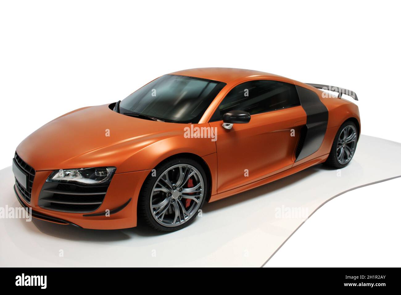 Fast luxury sporty red and orange car - Photo Stock Photo - Alamy