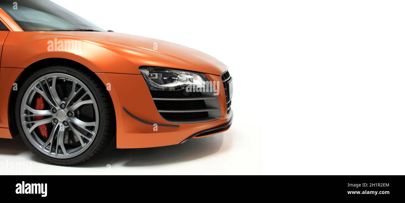 Fast luxury sporty red and orange car - Photo Stock Photo - Alamy