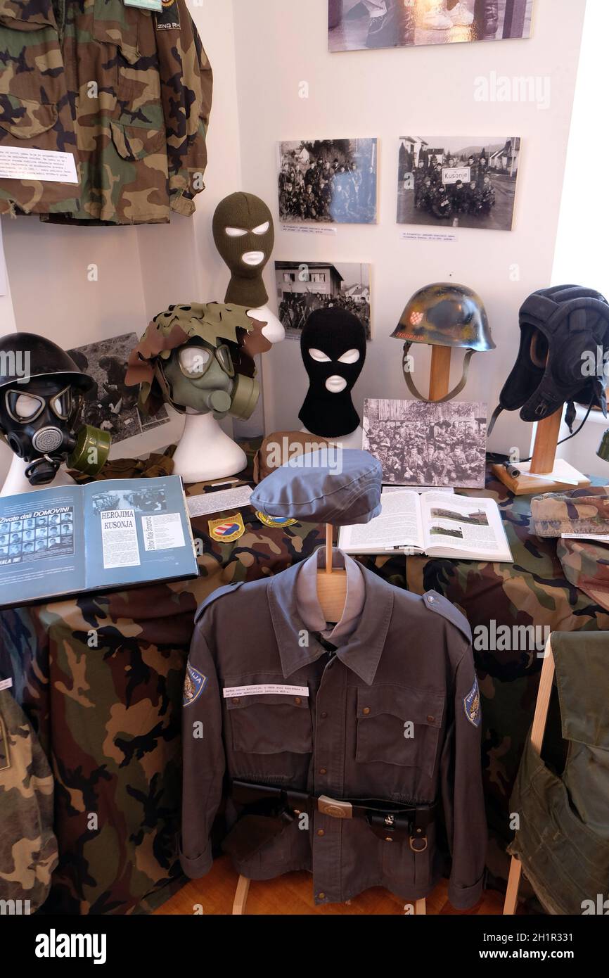 The collection of weapons and equipment used during the war for ...