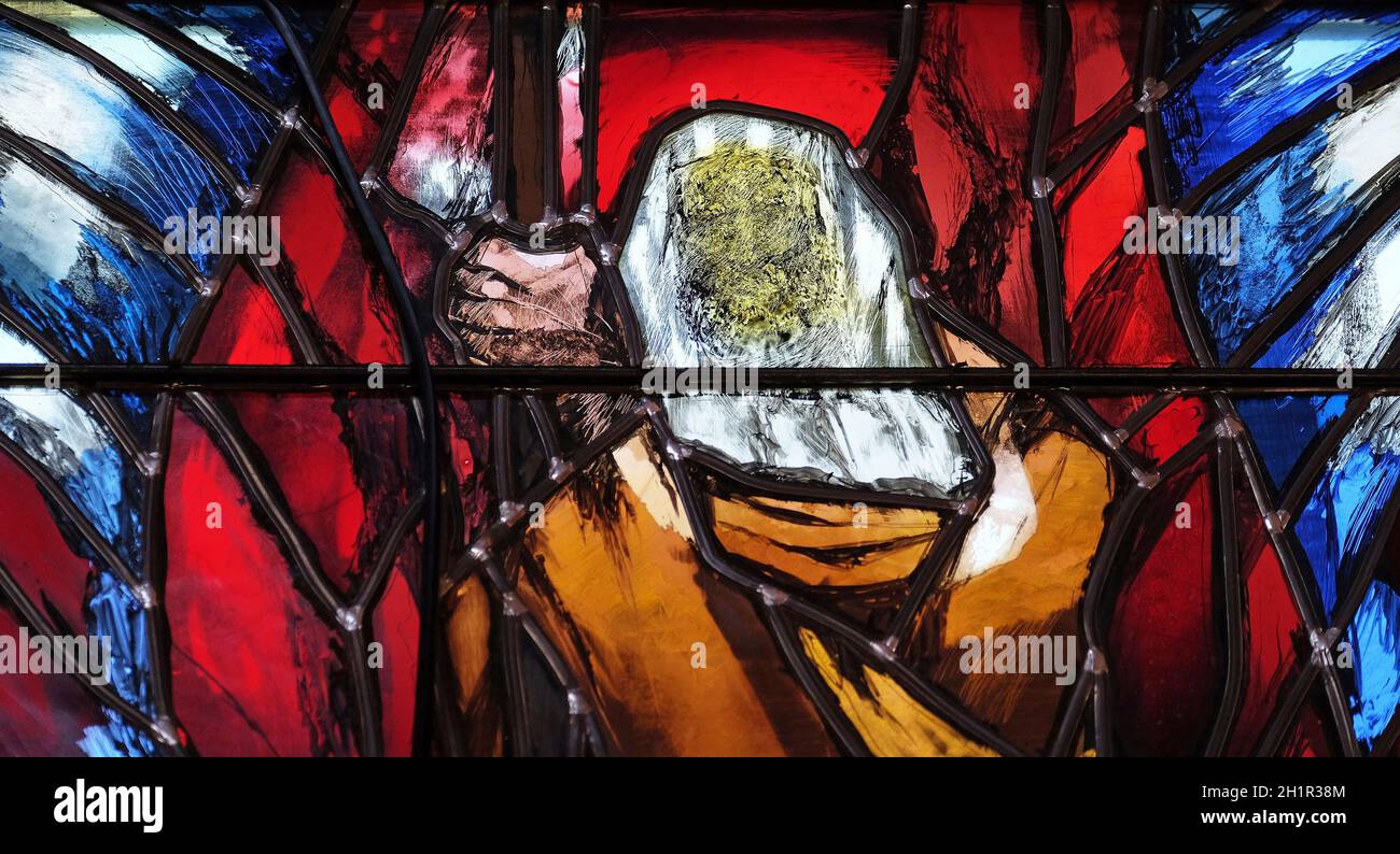 Resurrection, God gives people new life, stained glass window by Sieger ...