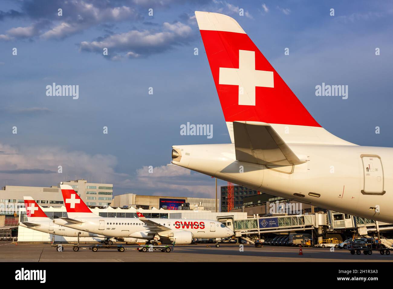 Zurich, Switzerland - July 22, 2020: Swiss Airbus A220-300 airplane ...