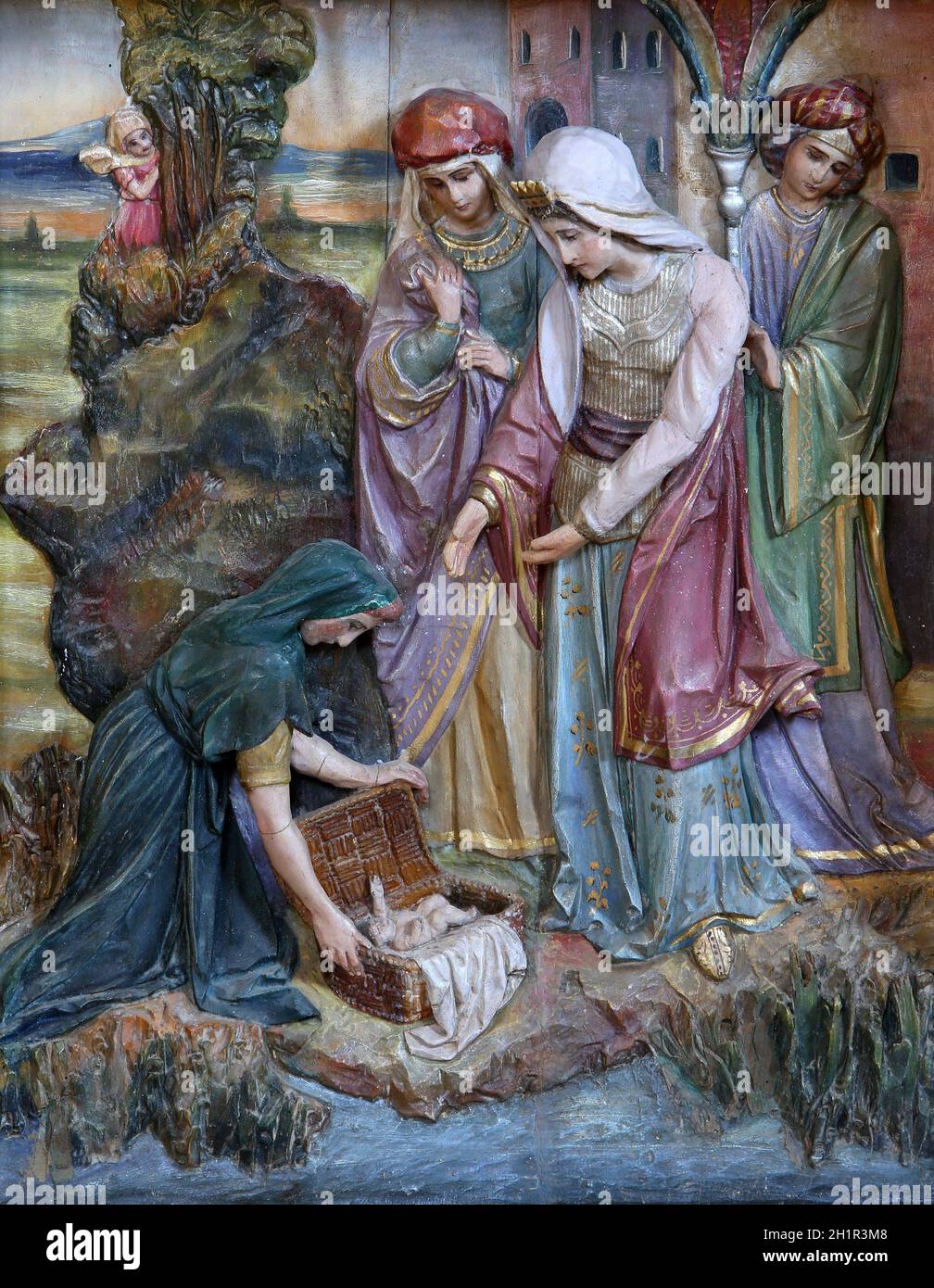 Finding of Moses, altarpiece on altar of Our Lady in the church of ...