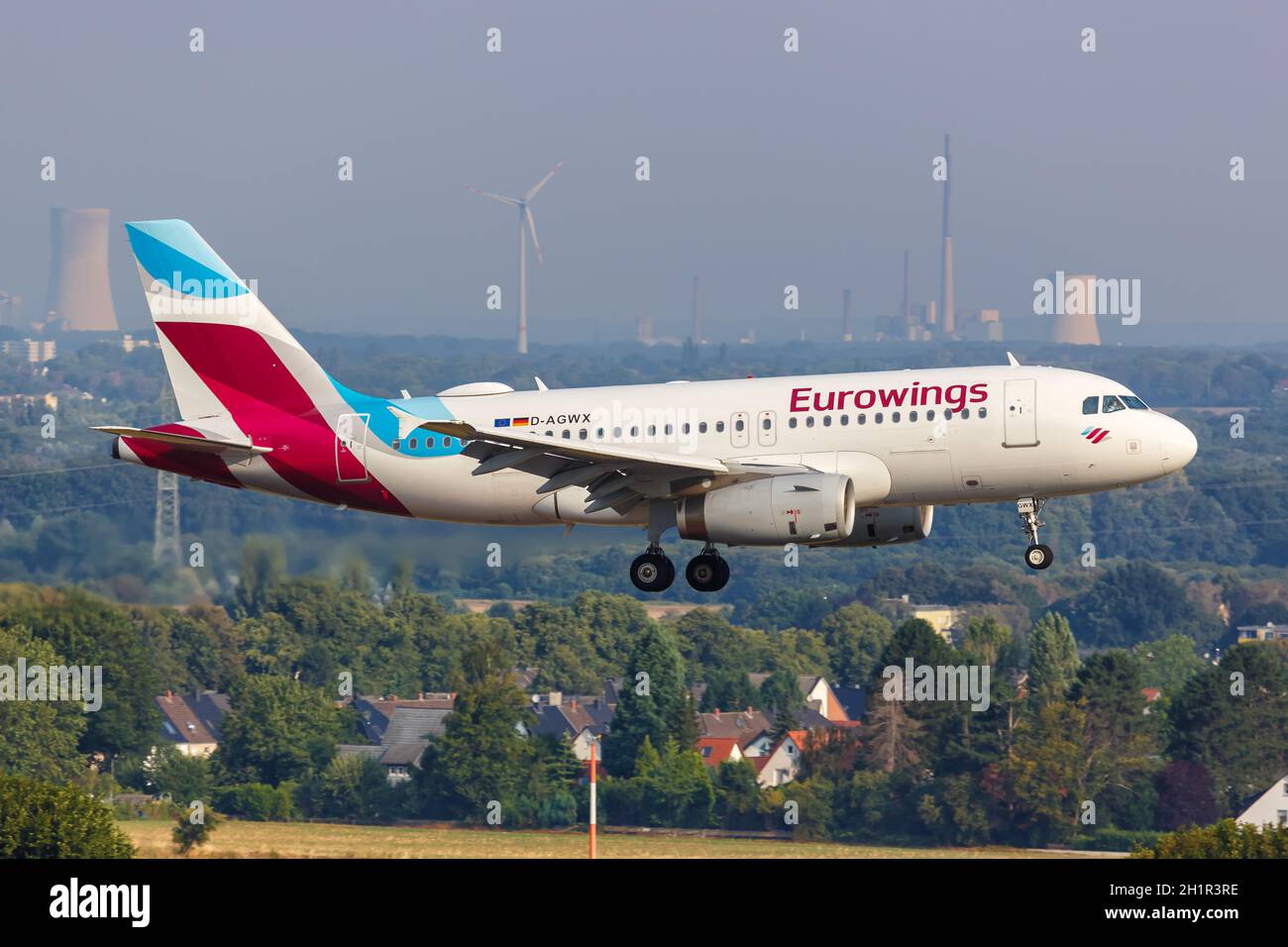 Dortmund, Germany - August 10, 2020: Eurowings Airbus A319 airplane at Dortmund Airport (DTM) in ...