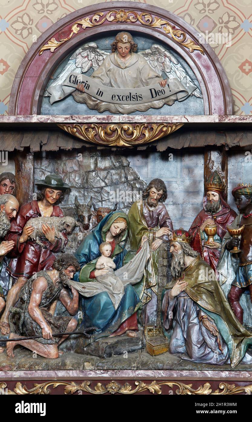 Nativity Scene, altarpiece in the church of Saint Matthew in Stitar ...