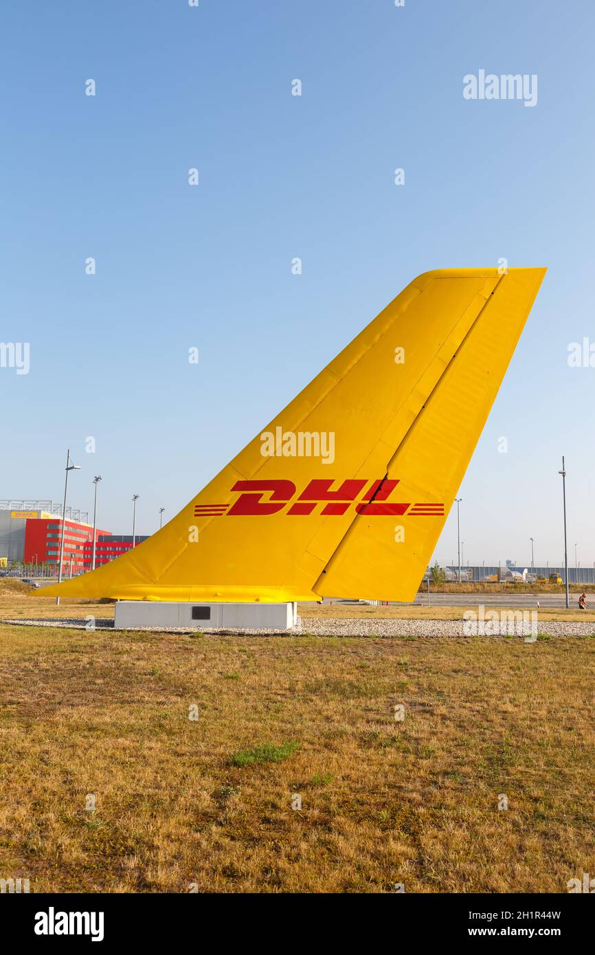 Leipzig, Germany - August 19, 2020: DHL Hub at Leipzig Halle LEJ ...