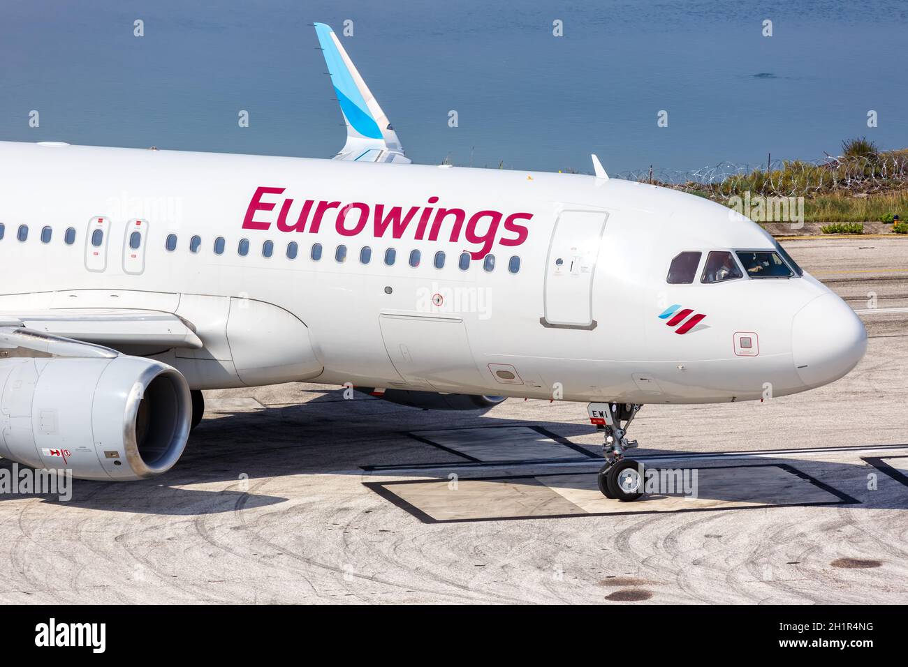 Corfu, Greece - September 19, 2020: Eurowings Airbus A320 airplane at ...