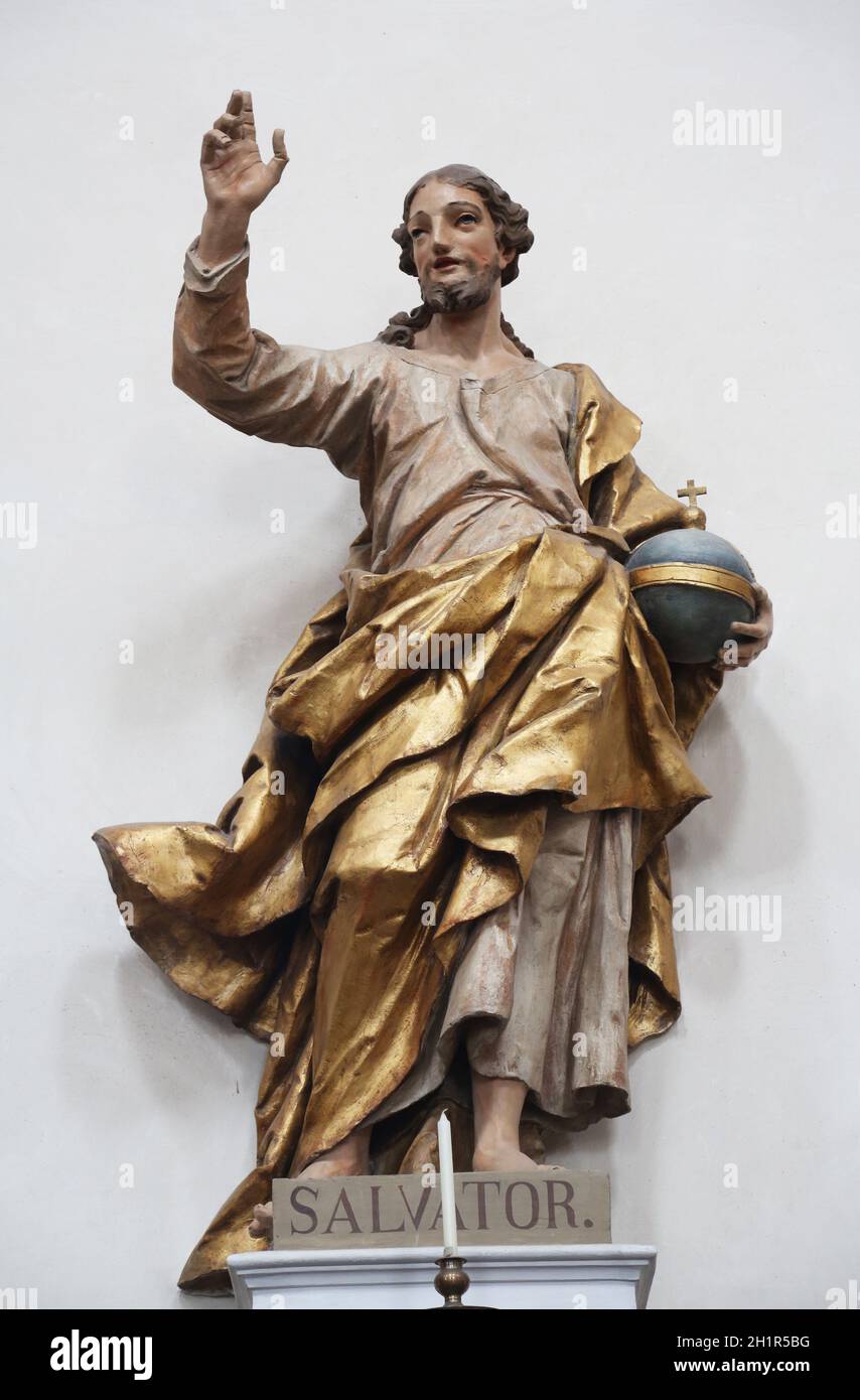 Christ the Saviour, Basilica of St. Vitus in Ellwangen, Germany Stock ...