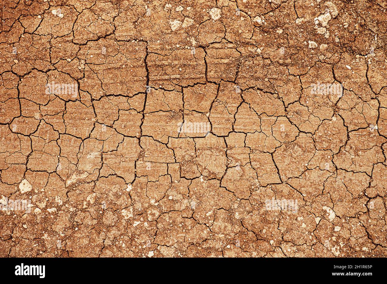 Red dry cracked ground. Dried clay texture and patterns cracked surface ...