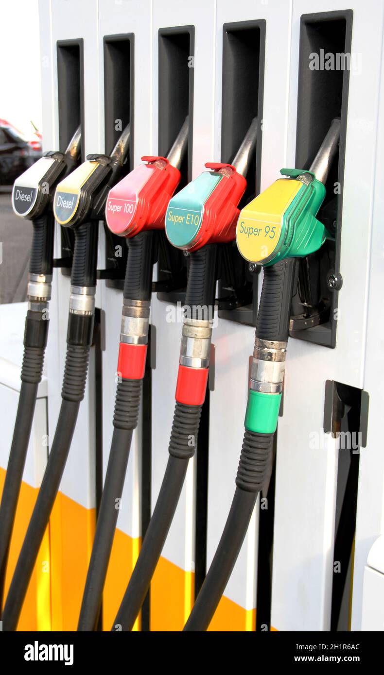 SHELL gas station - large panorama background (Germany, Munich Stock ...