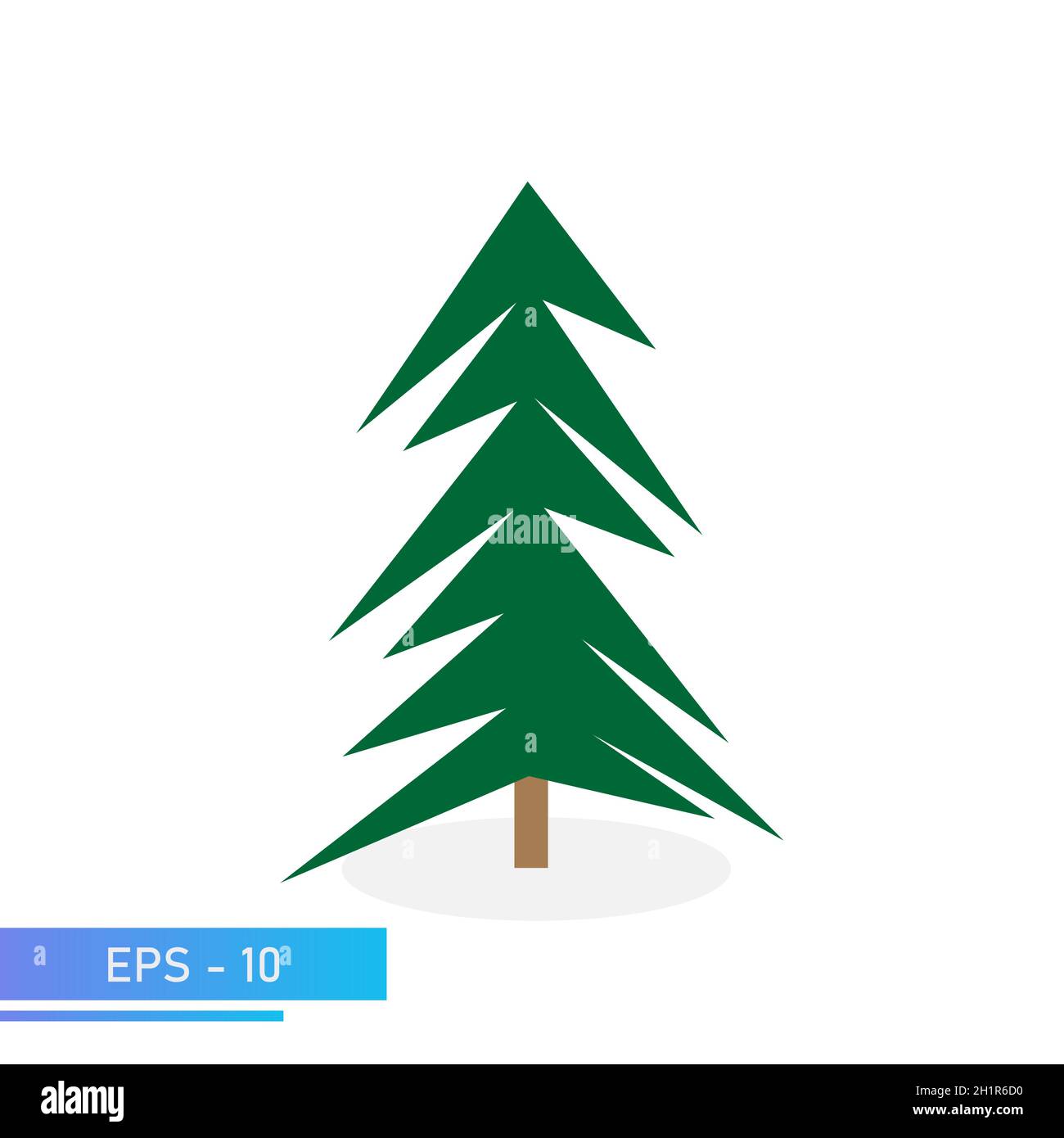 Simple christmas tree in green color. Modern illustration. Flat vector ...