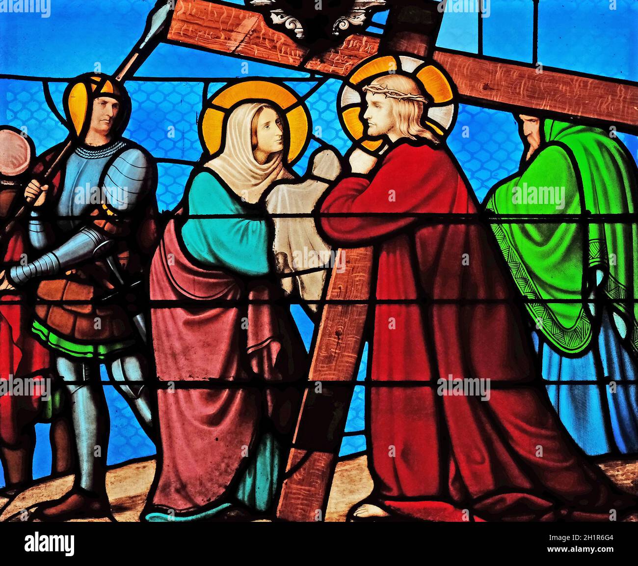 6th Stations of the Cross, Veronica wipes the face of Jesus, stained ...
