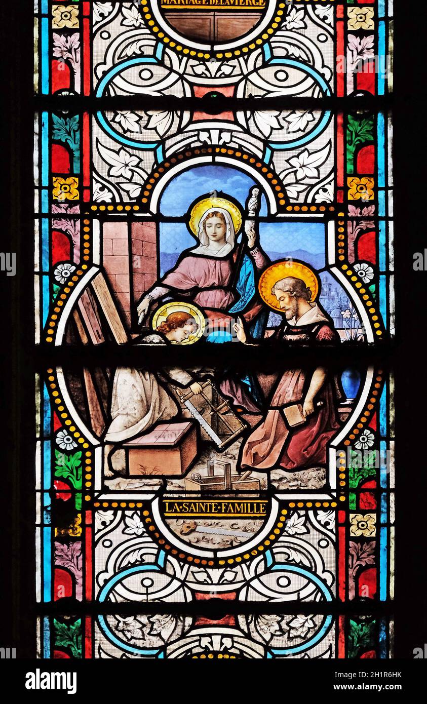 Holy Family, stained glass windows in the Saint Nicholas des Champs ...