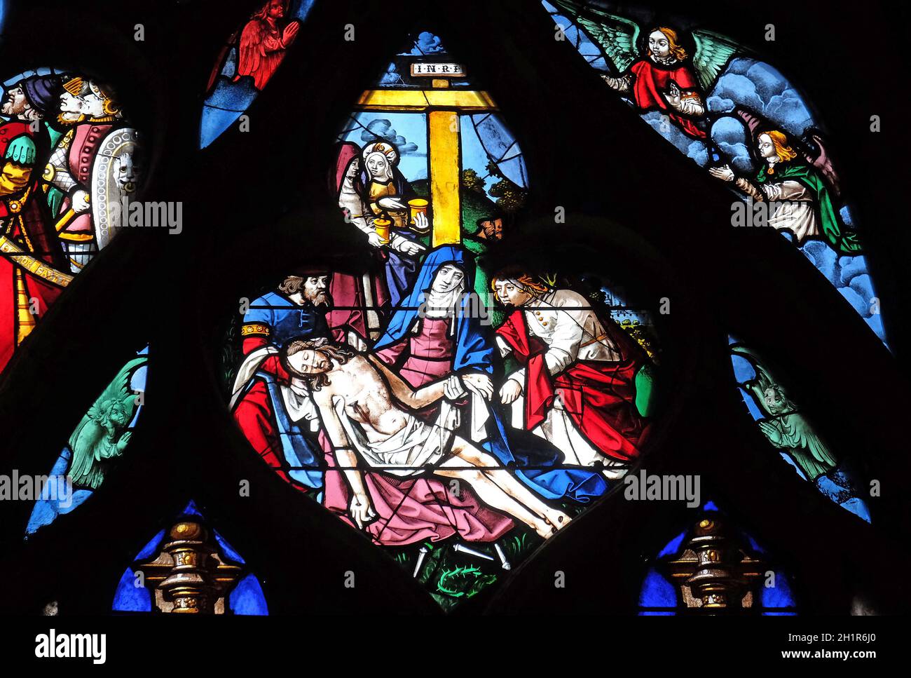 Lamentation of Christ, stained glass windows in the Saint Gervais and ...