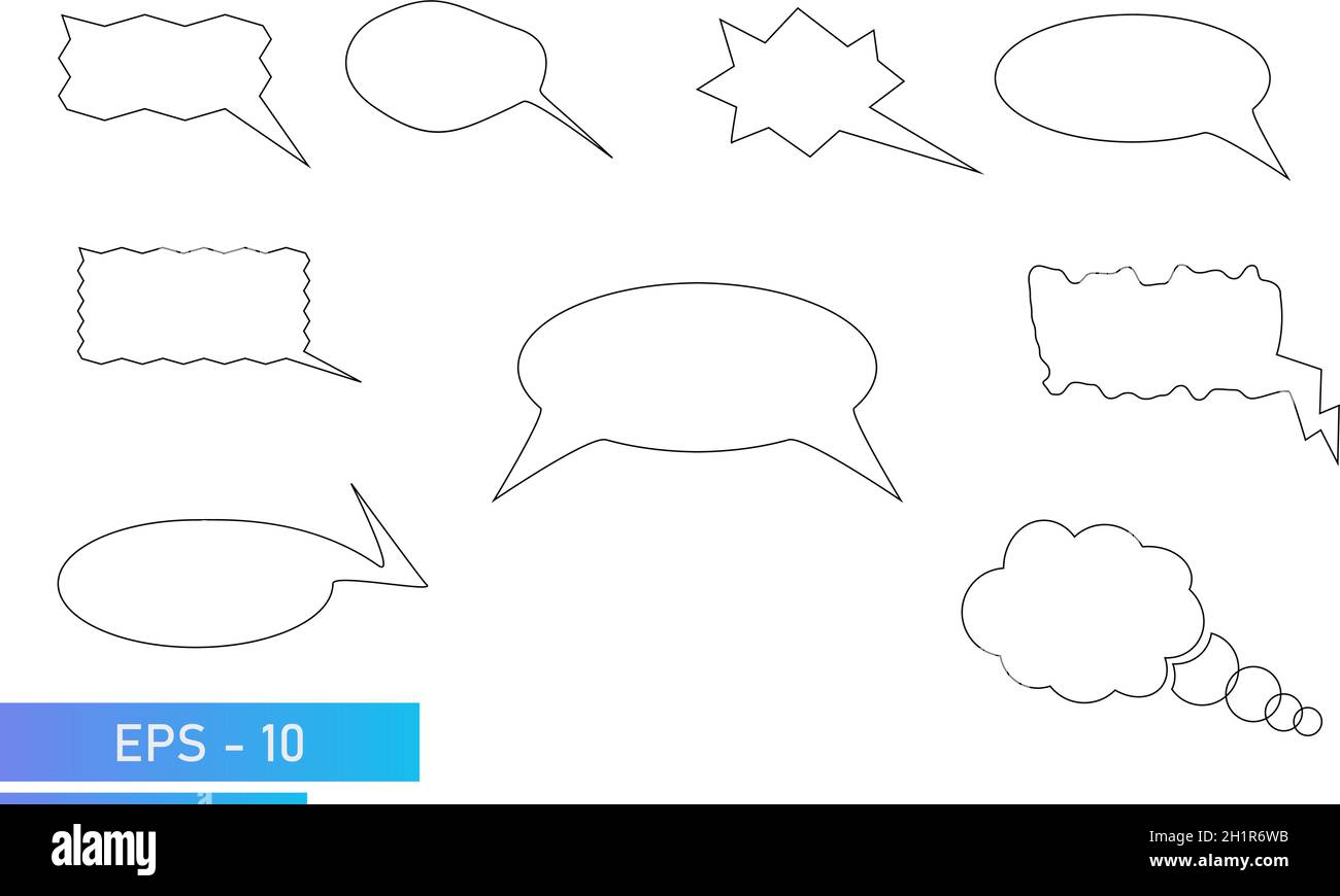Simple comics cloud for text. Linear style. Vector illustration on a ...