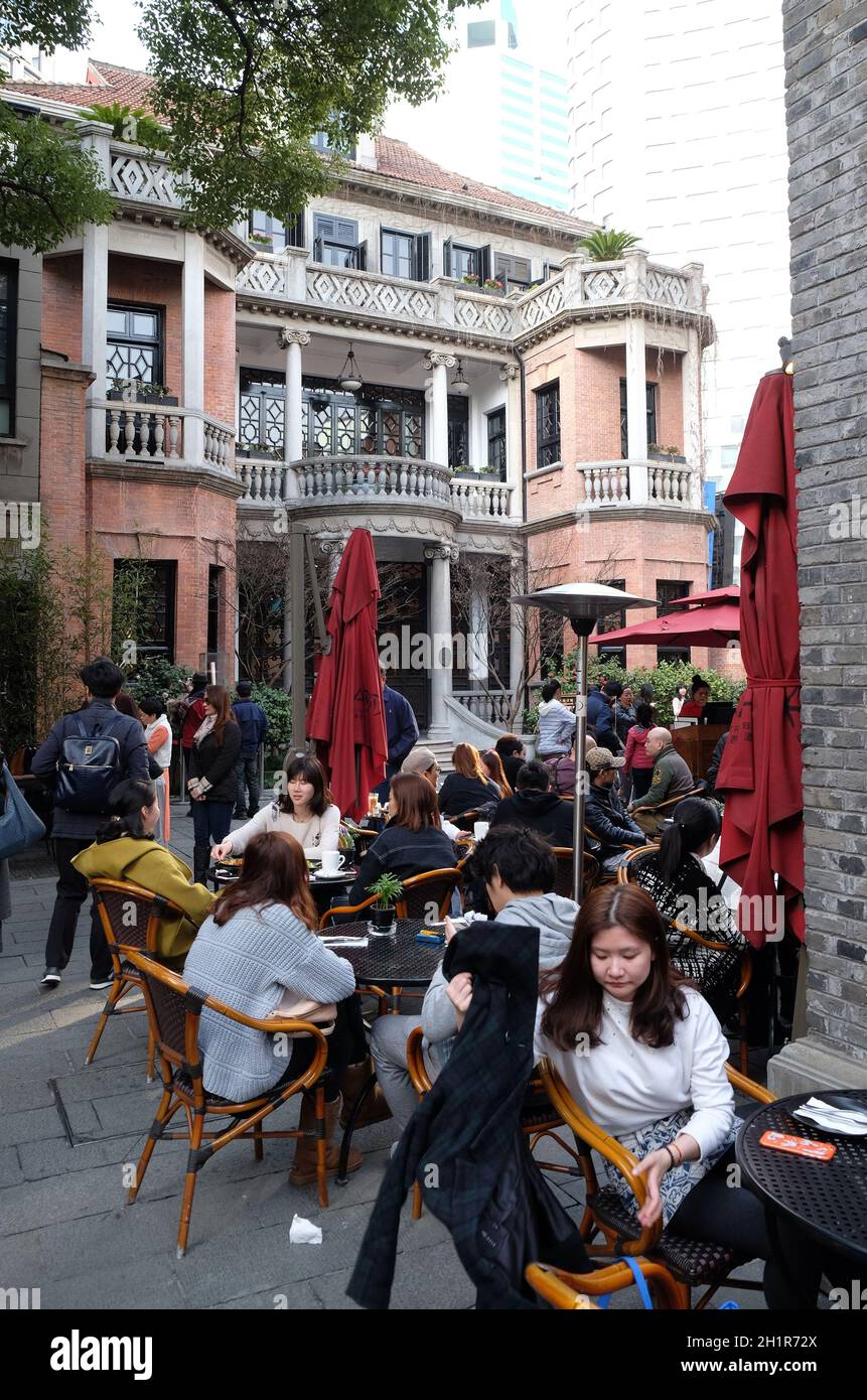 Old style colonial era buildings in the Xintiandi district, famous ...