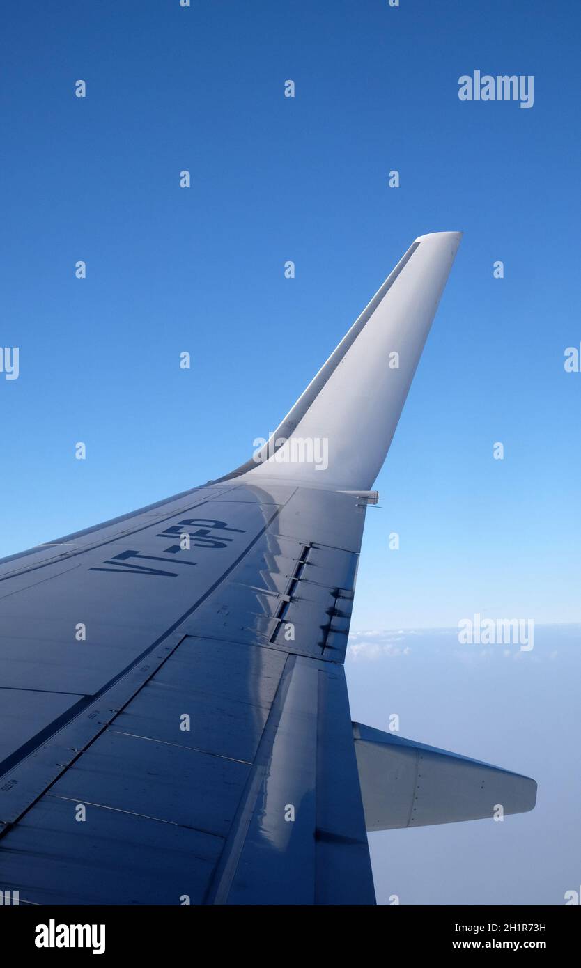 Wing of airplane Stock Photo - Alamy