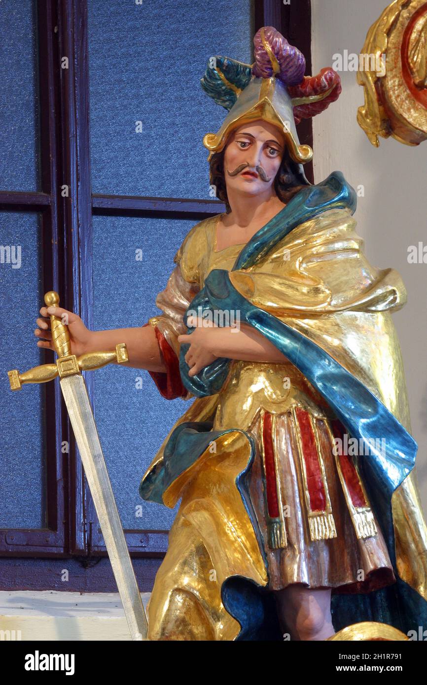 Saint Martin, statue on high altar in chapel of Saint George at the ...