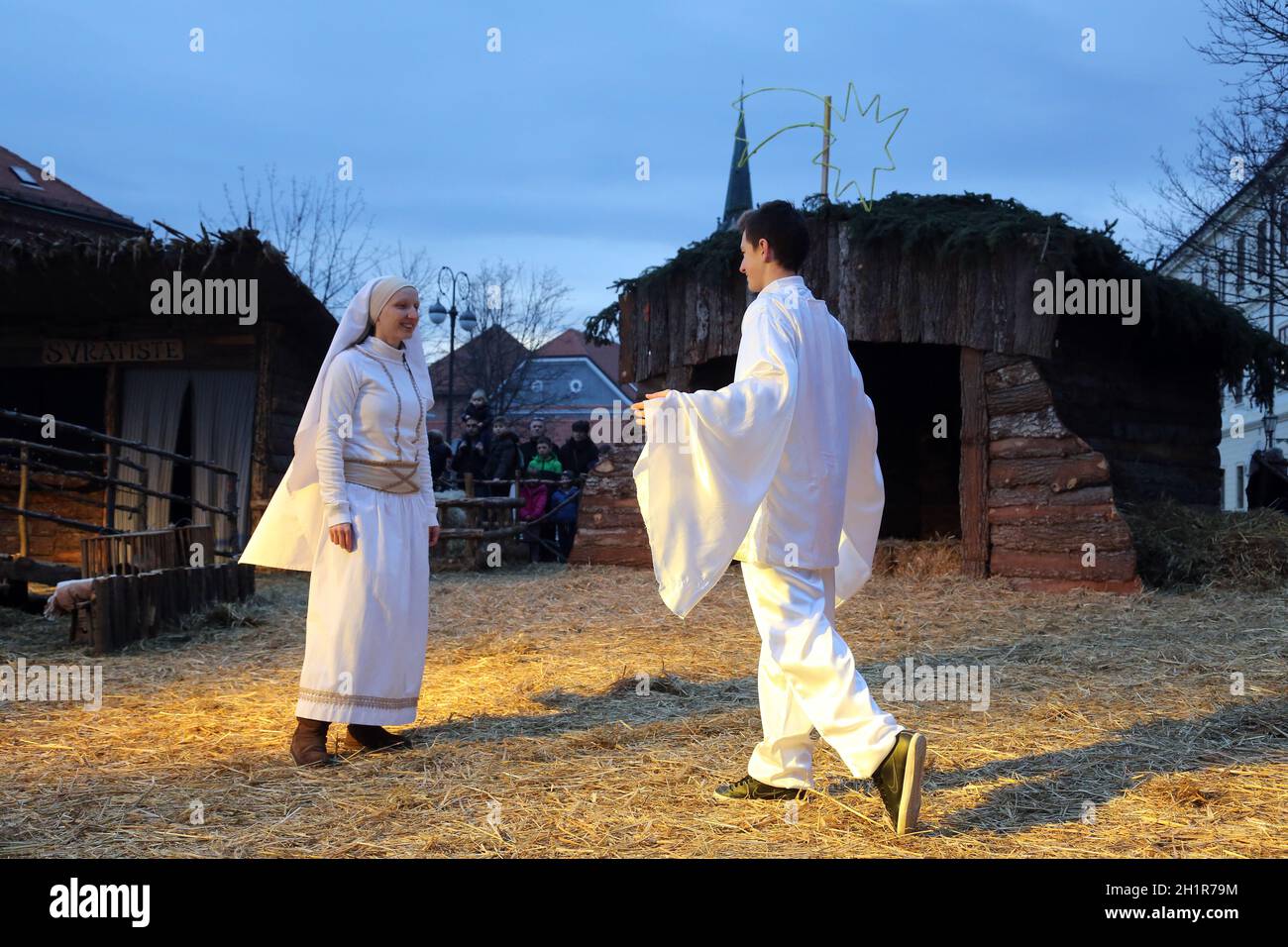 Live Nativity Scene in Zagreb, Croatia Stock Photo - Alamy