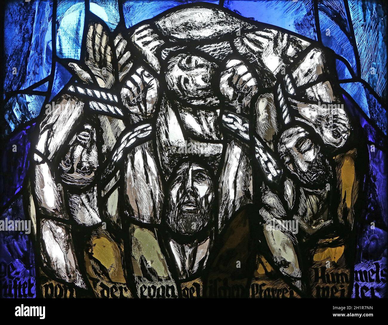 First Easter night, detail of stained glass window by Sieger Koder in ...