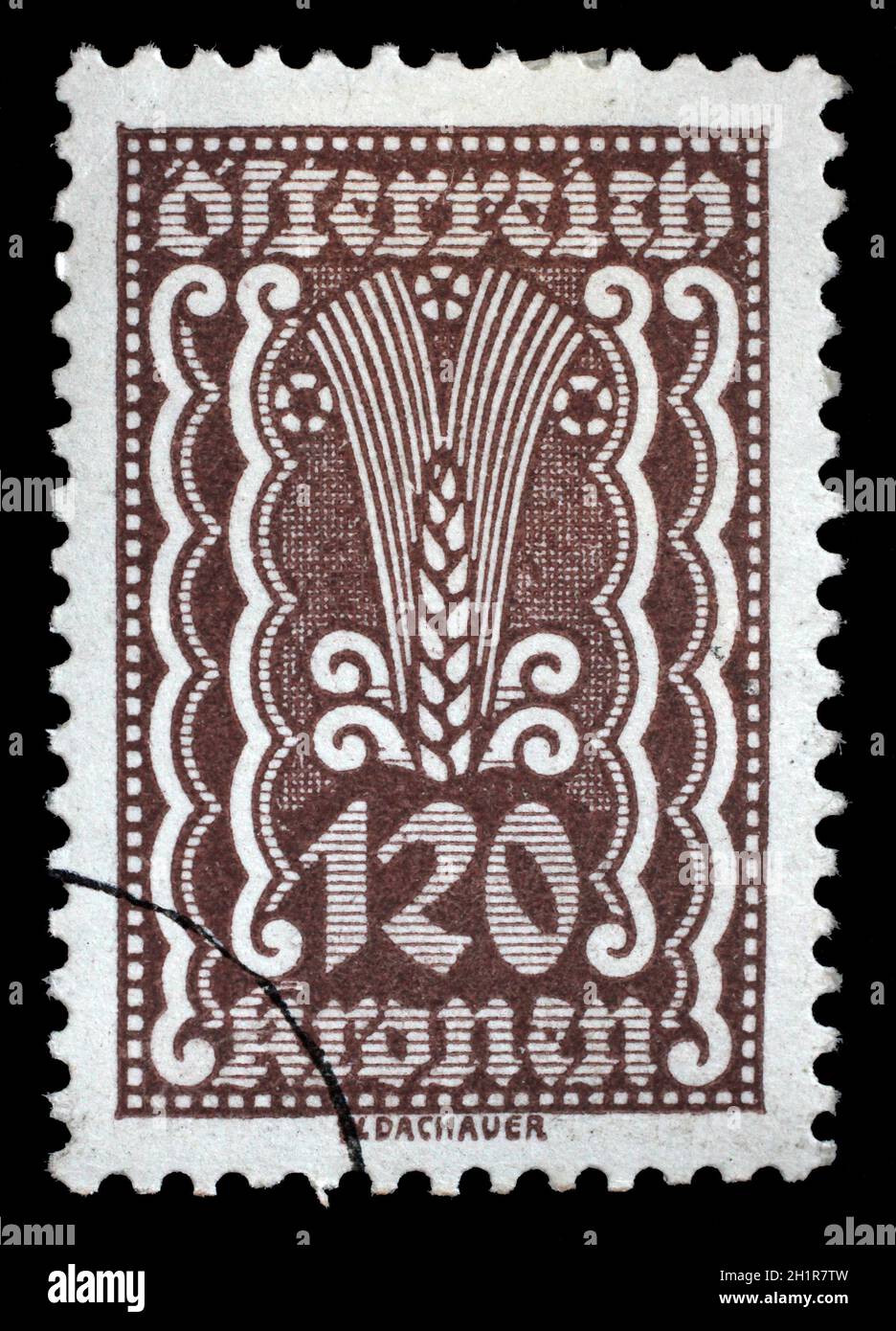 Stamp printed in Austria shows Symbols of Agriculture, circa 1922 Stock ...