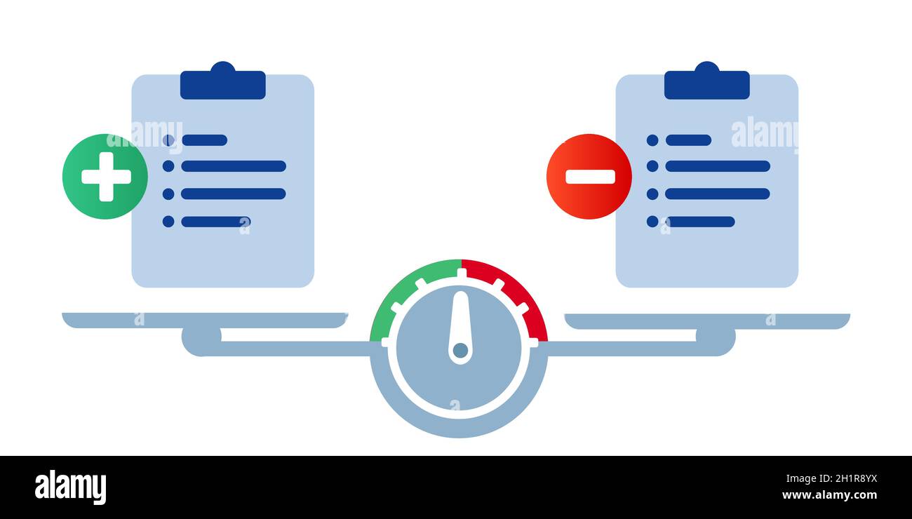 compare two options positive and negative factor pros and cons analysis ...