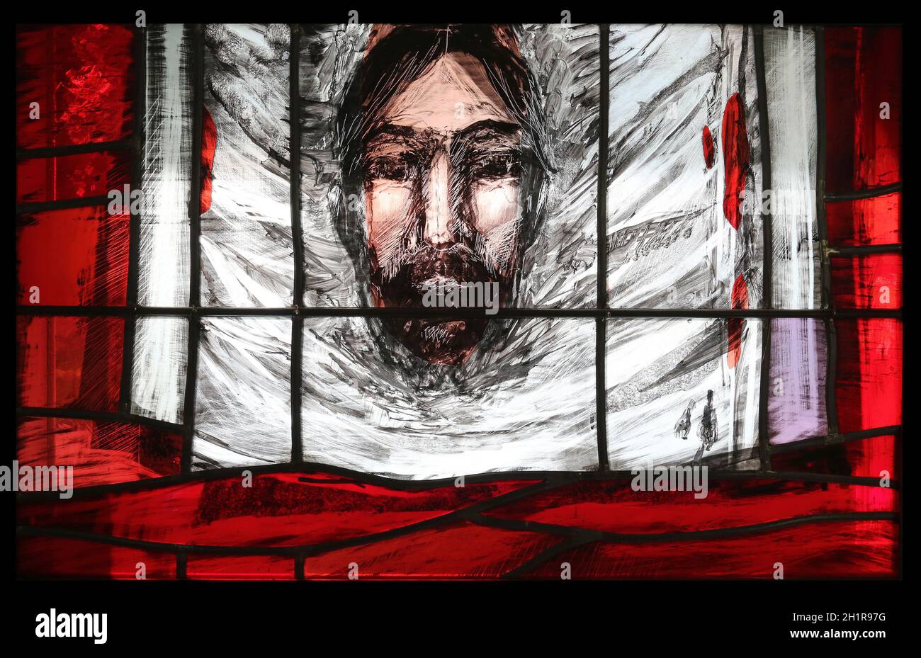 Dying and death, stained glass window by Sieger Koder in Chapel in the ...