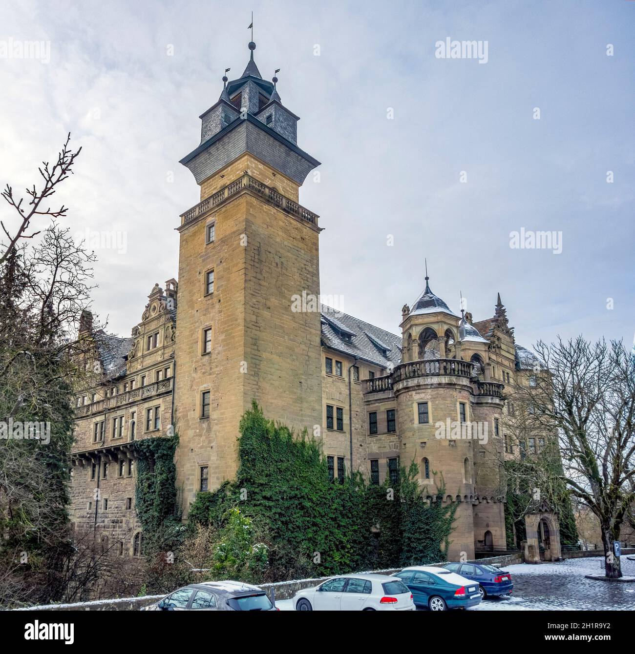 Scenery around Neuenstein Castle in Hohenlohe at winter time Stock ...