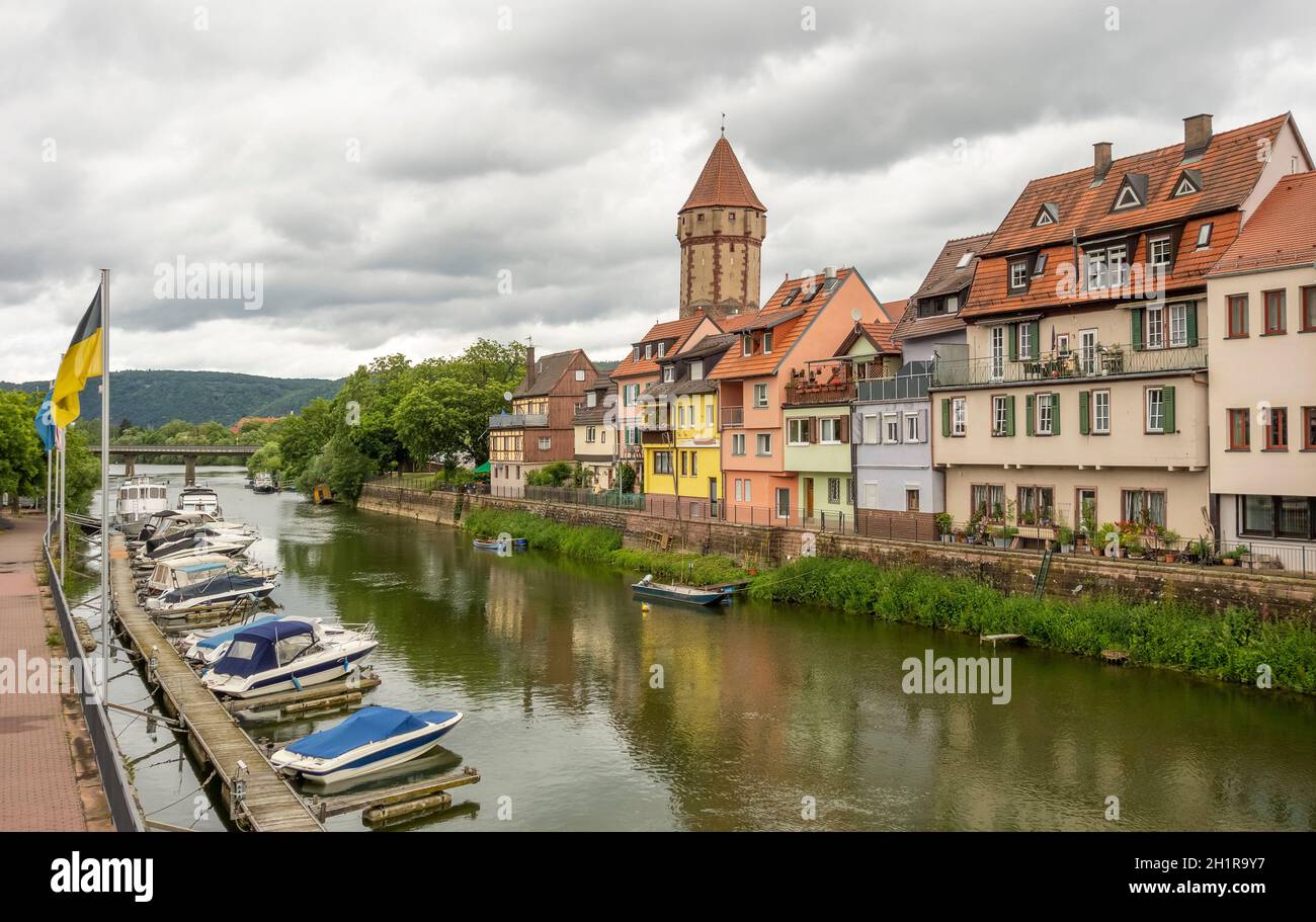 city view of Wertheim am Main in Southern Germany at summer time Stock ...
