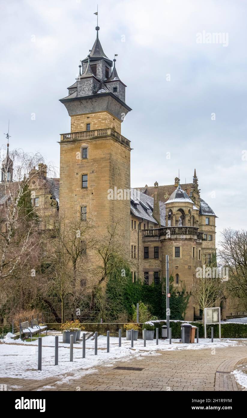 Scenery around Neuenstein Castle in Hohenlohe at winter time Stock ...