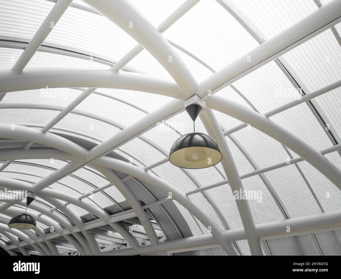 Big Hall Roof steel structure the modern design Stock Photo - Alamy