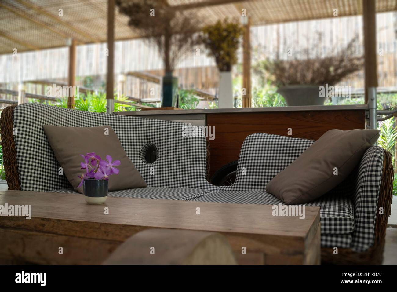 Simple resort furniture seat setting arrangement, stock photo Stock ...