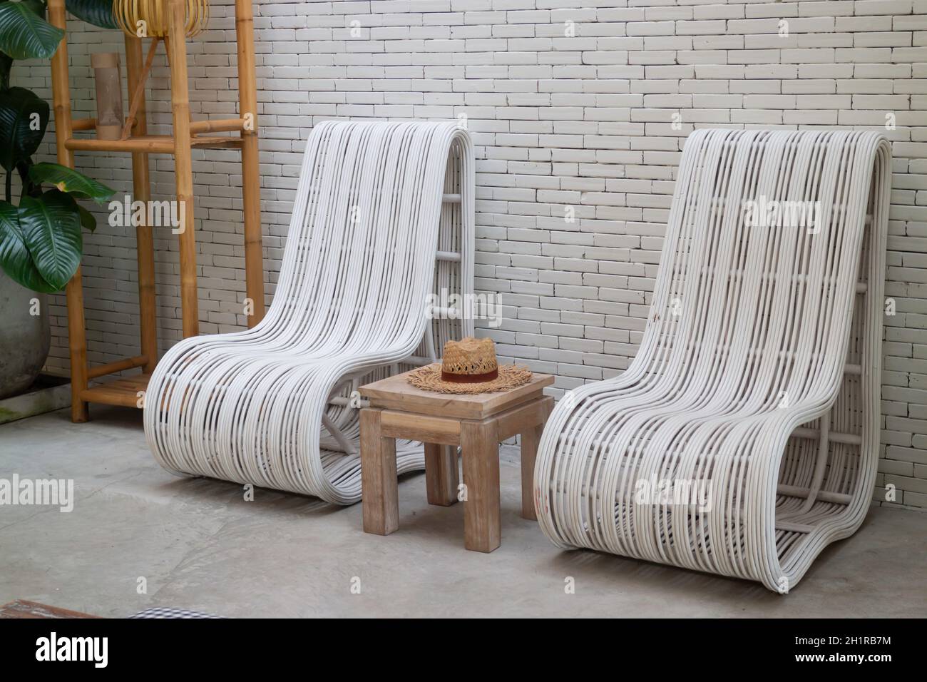 Simple resort furniture seat setting arrangement, stock photo Stock ...