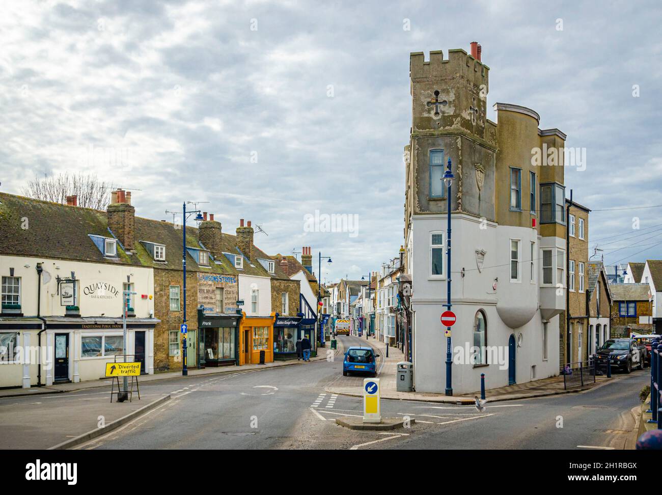 Whitsable, Kent, UK, February 2021 - The junction of Harbour Street and ...