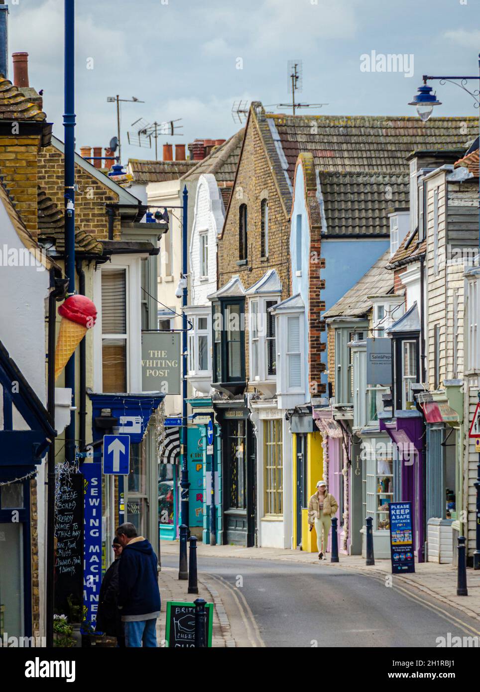 Whitsable, Kent, UK, February 2021 - Street view of Harbour Street ...