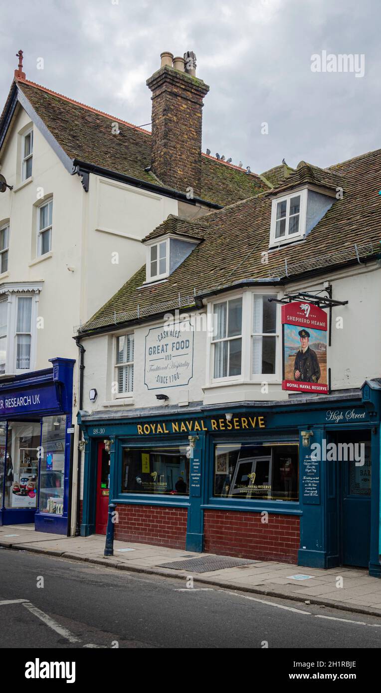 Whitsable, Kent, UK, February 2021 - The Royal Naval Reserve public ...