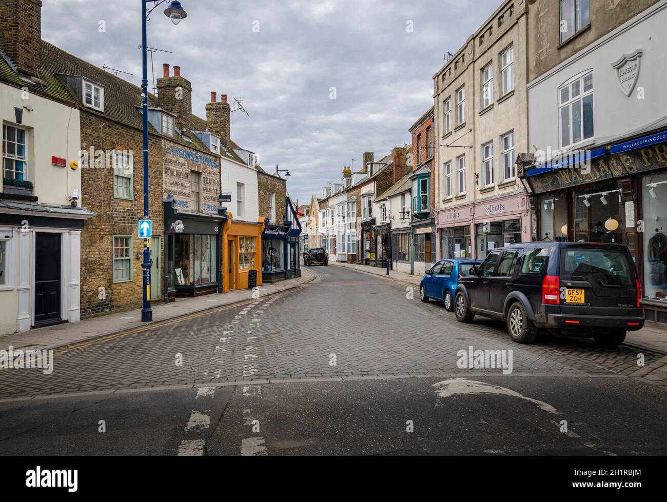 Whitsable, Kent, UK, February 2021 - Street view of Harbour Street ...