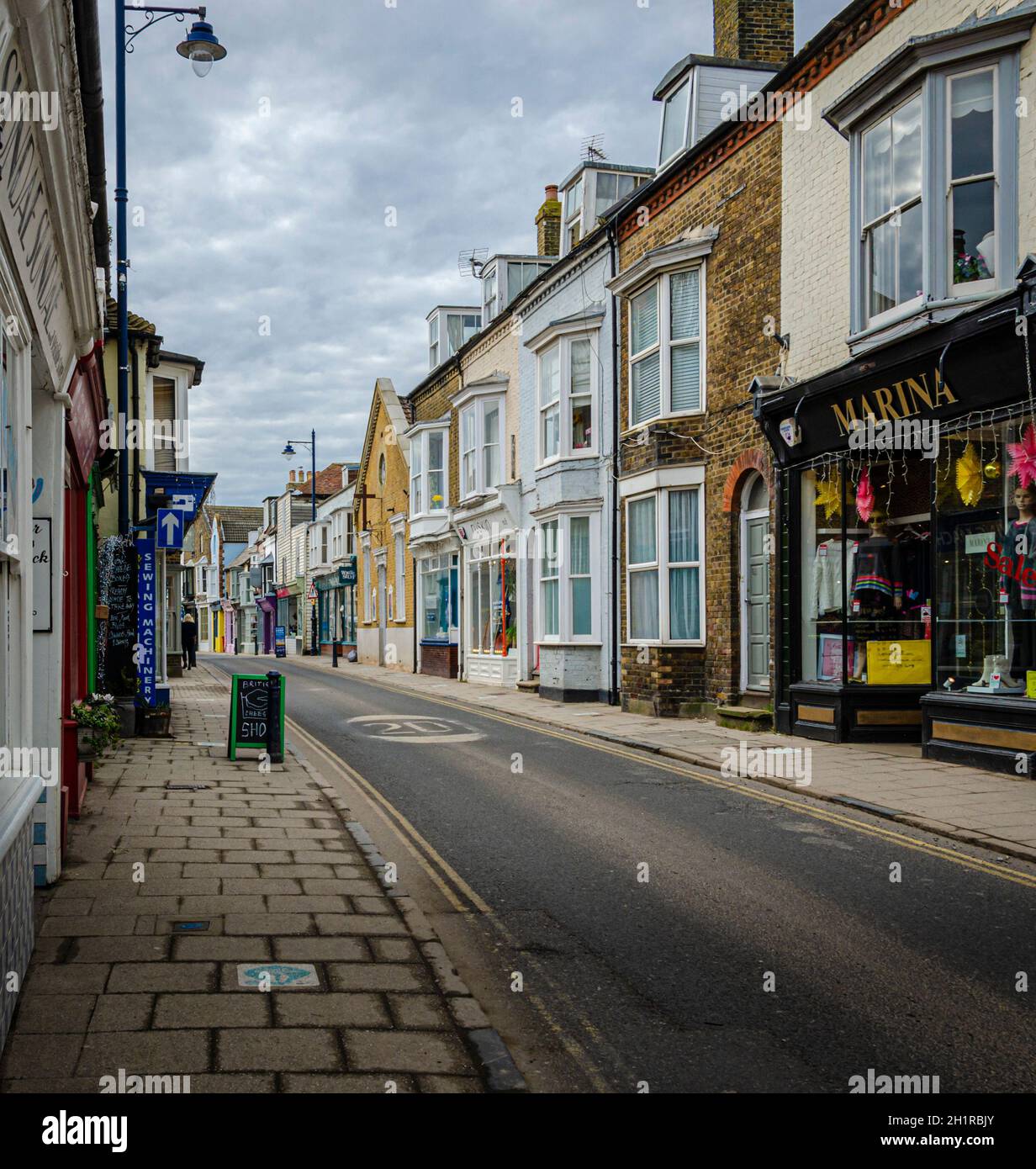 Whitsable, Kent, UK, February 2021 - Street view of Harbour Street ...