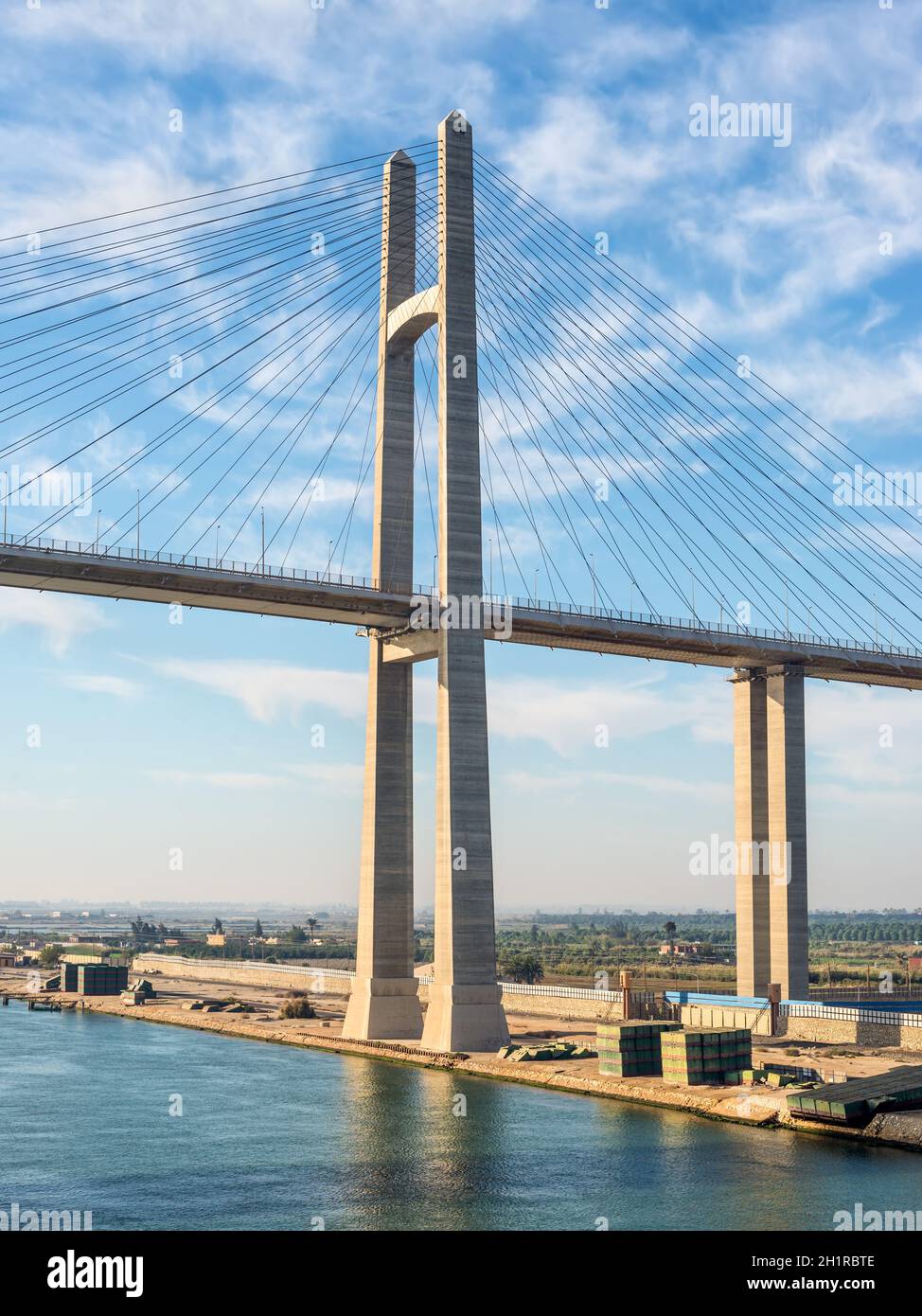 El Qantara, Egypt - November 5, 2017: The Mubarak Peace Bridge, also ...