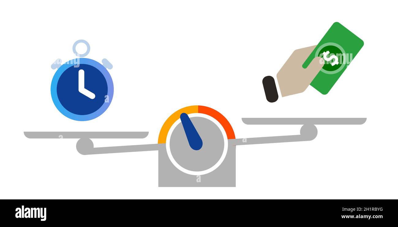 time vs money balancing work and payment salary compensation clock and ...