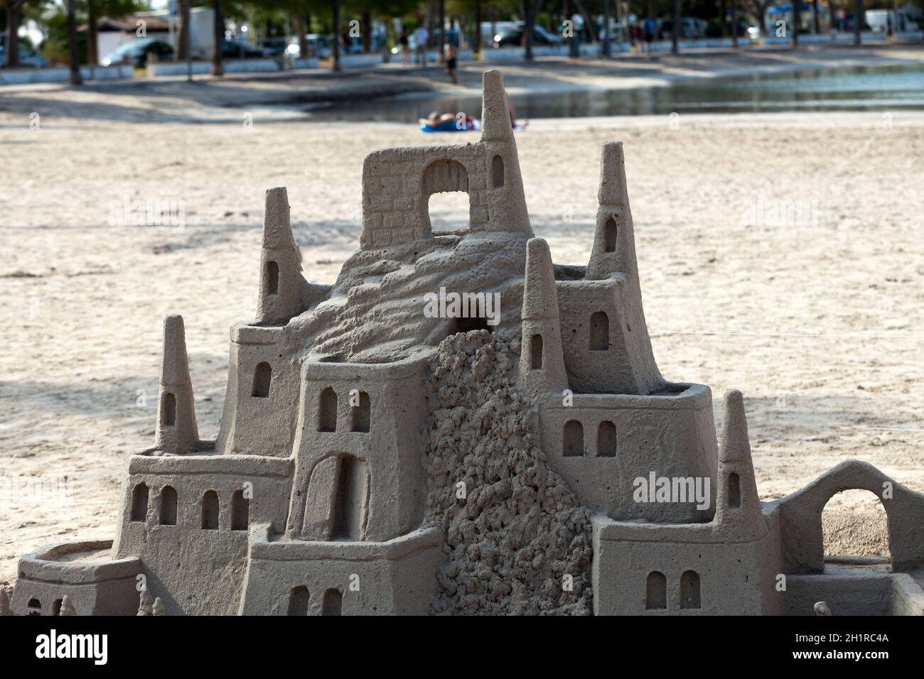 A beautiful sand castle on a beach Stock Photo - Alamy