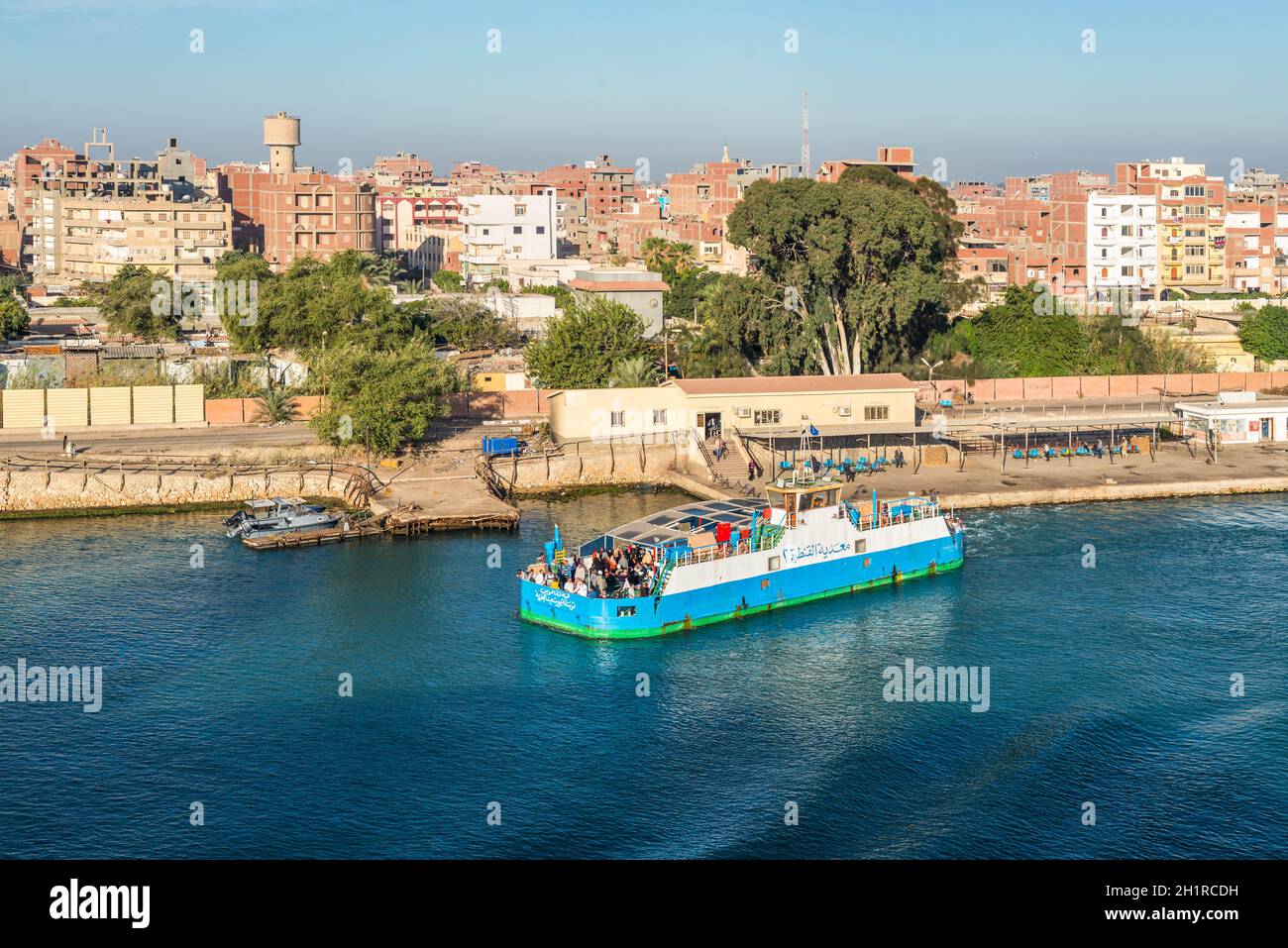 Aerial view of ship in suez canal hi-res stock photography and images ...